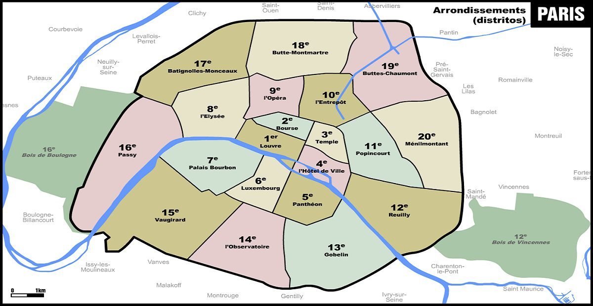 Quel est le plan de Paris et la répartition de ses arrondissements